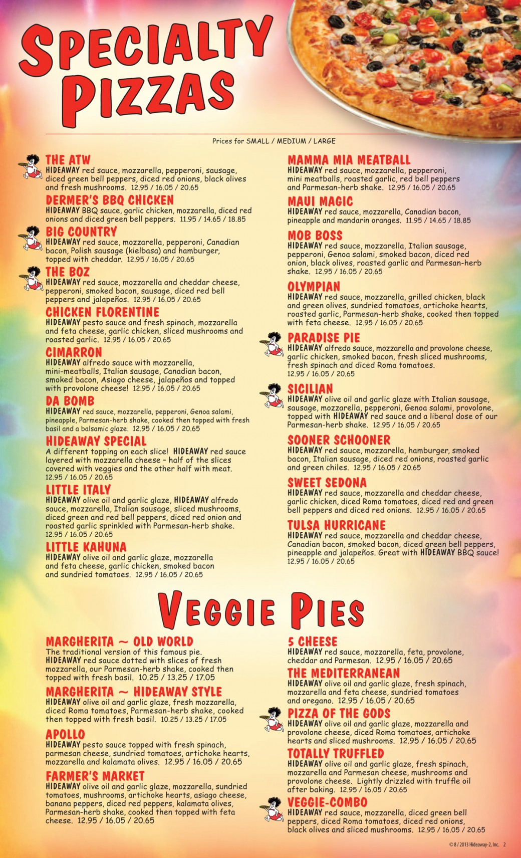 Hideaway Pizza Overview of Services – Bob Paltrow Design