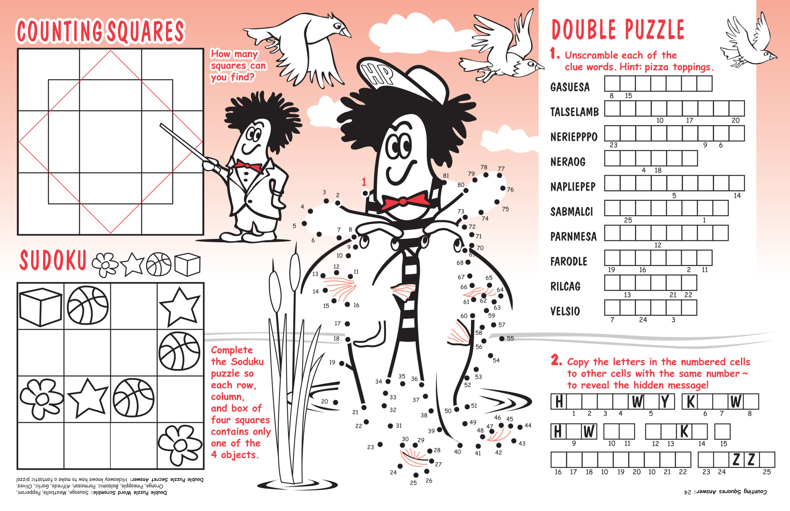 Hideaway Pizza Kids Menus 2016 – Bob Paltrow Design